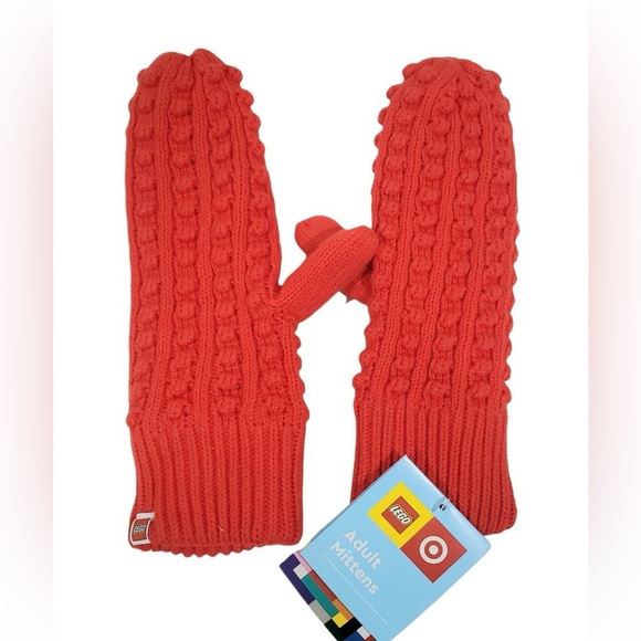 Lego | Accessories | Lego Adult Red Knit Mittens | Poshmark